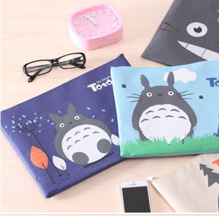 Jual Totoro Canvas Folder / Map Kain Totoro / Totoro Organizer Bag size ...