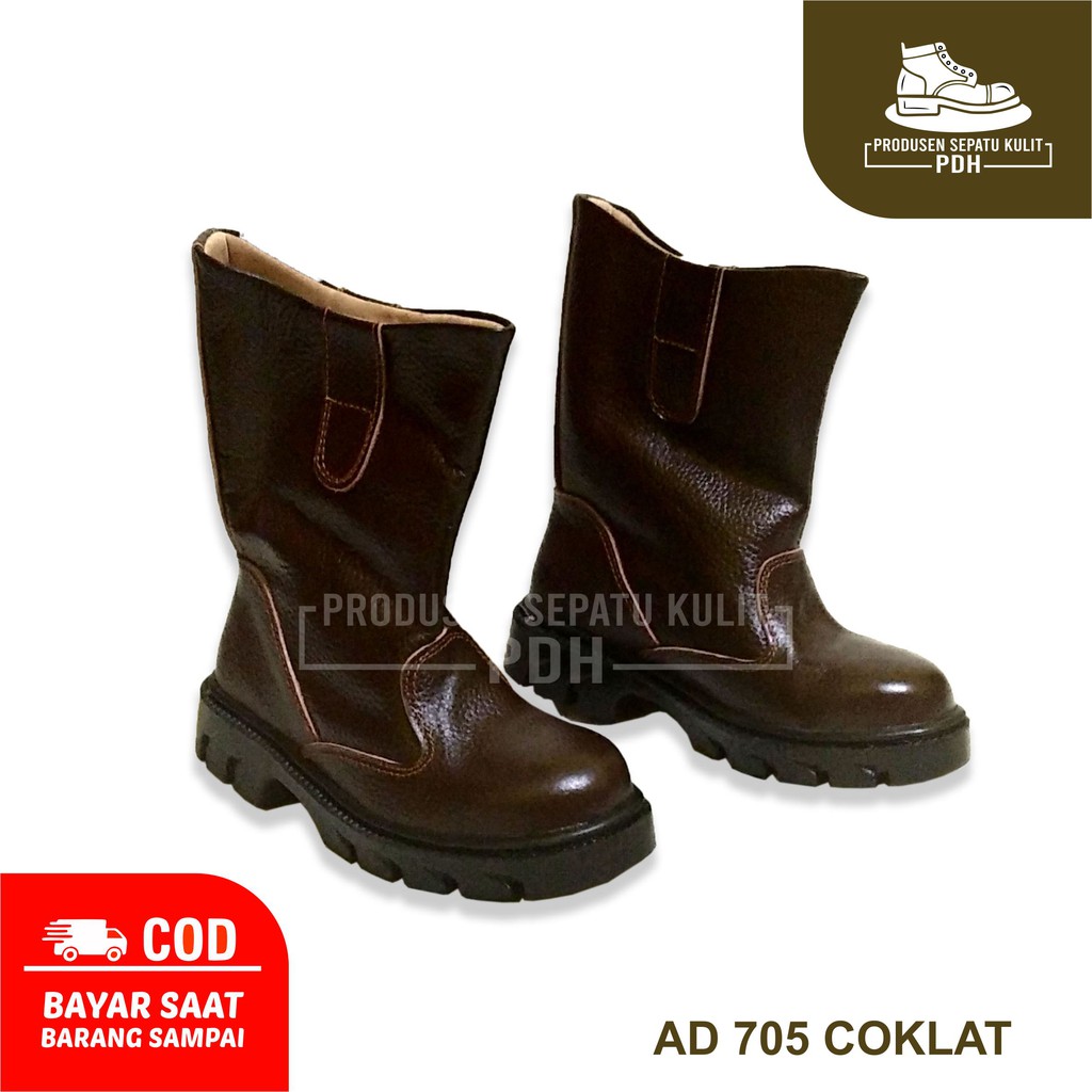 Jual SEPATU SAFETY SHOES KULIT ASLI PEKERJA LAPANGAN DAN LAB ADA BESI ...