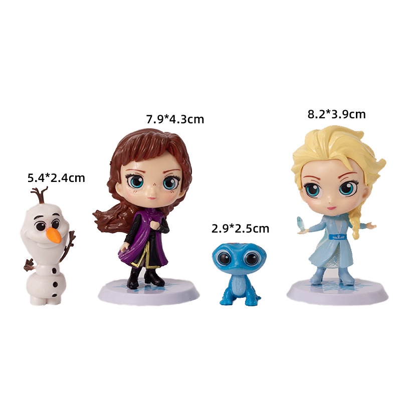 Jual Action Figure Frozen 2 Chibi Elsa Anna Olaf Fire set 4 Pcs ...