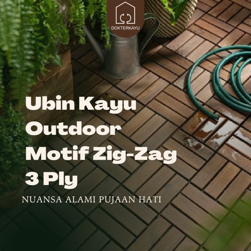 Jual Lantai ubin kayu decking outdoor buat taman dan balkon MOTIF ZIG ...
