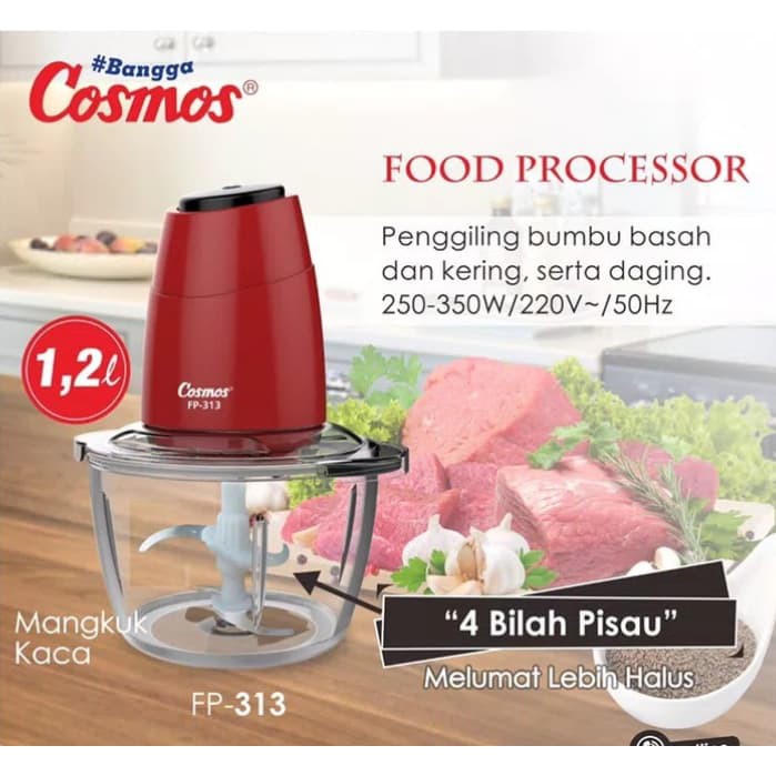 Jual Cosmos FP 313 Food Processor 1.2 L Chopper Daging Bumbu | Shopee ...