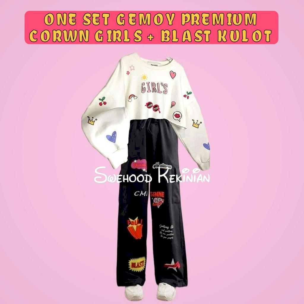 Jual ONE SET CROWN GIRLS + BLAST KULOT PREMIUM Setelan Set Baju Atasan ...