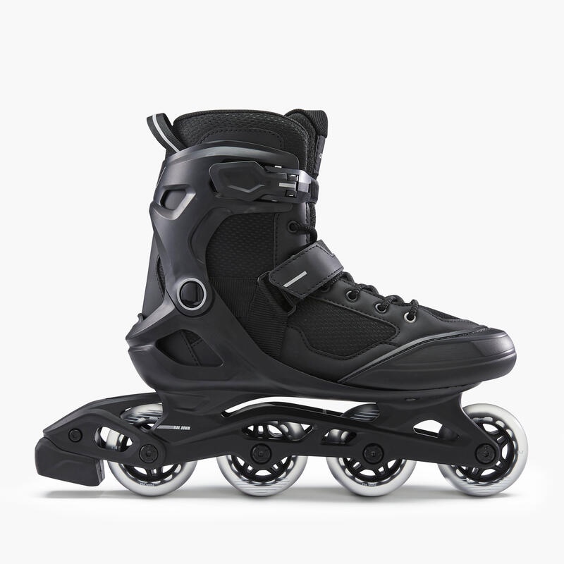 Jual Decathlon OXELO Men's Inline Fitness Skates FIT100 - Black/Silver ...