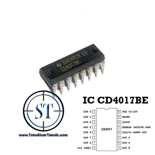 Jual IC CD / HCF / HEF /TC 4017 16P CD4017BE Decade Counter Divider 8 ...