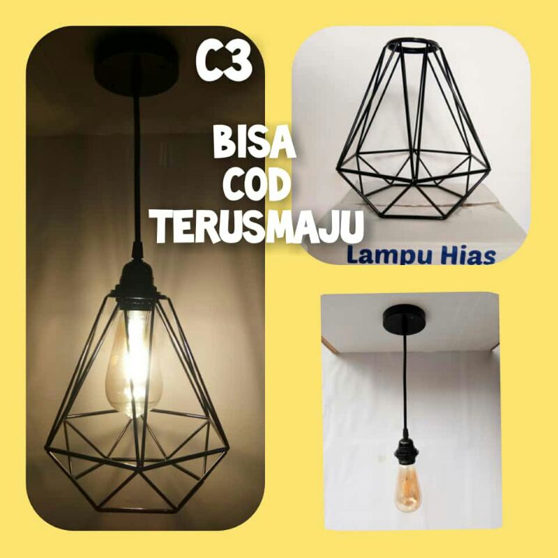 Jual CAP LAMPU HIAS GANTUNG DEKORASI DIAMON rangkanya aja | Shopee ...