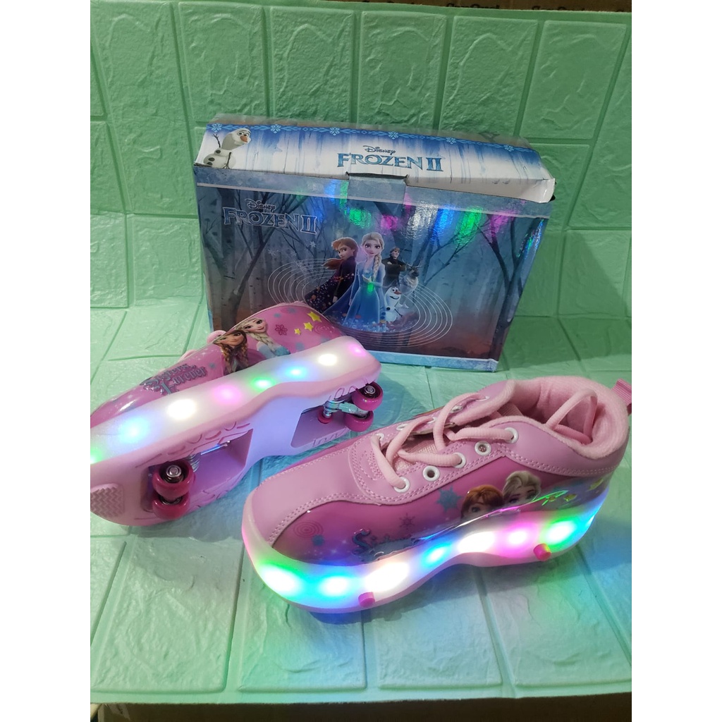 Jual Sepatu Roda anak LED KELILING Frozen,LOL,Princess,Little Pony ...