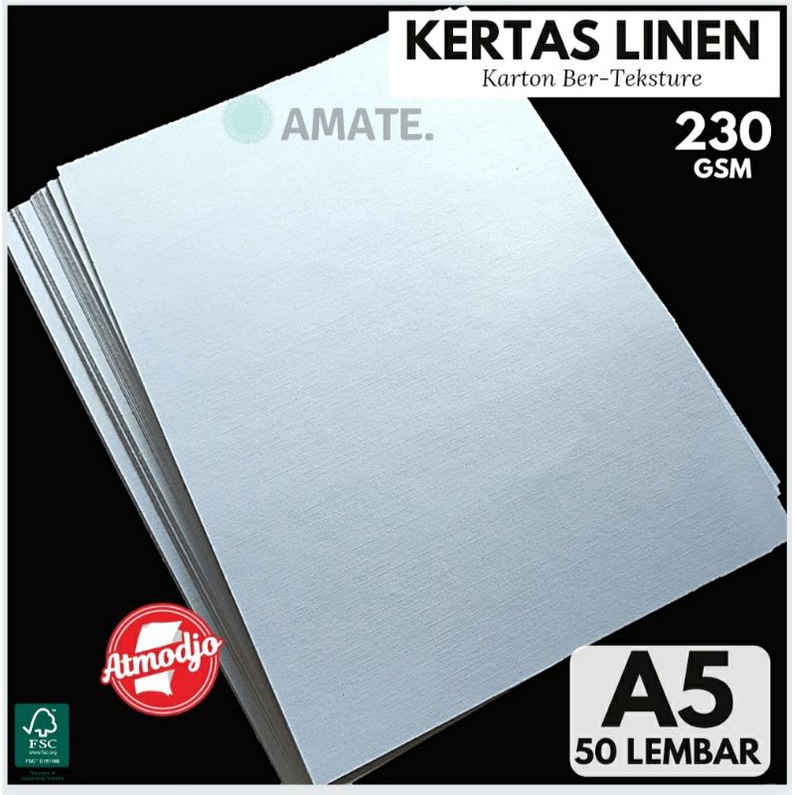 Jual Kertas Linen Jepang Putih isi 50 Lembar A5 --- Karton Fancy paper ...