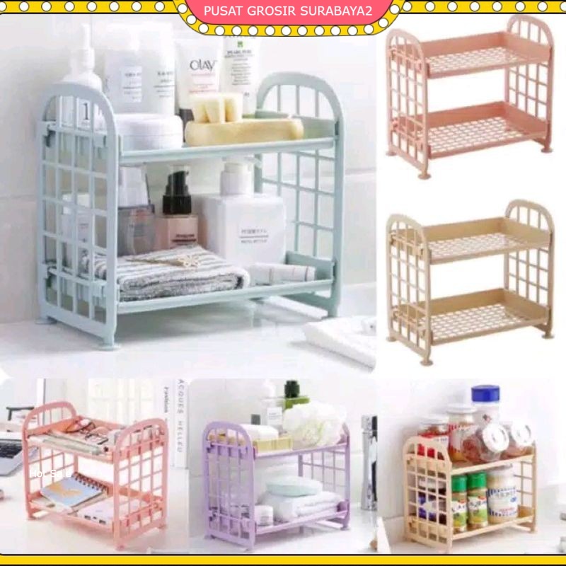 Jual Rak Plastik Susun Kecil - Rak Plastik 2 Tingkat - Rak Susun Dapur ...