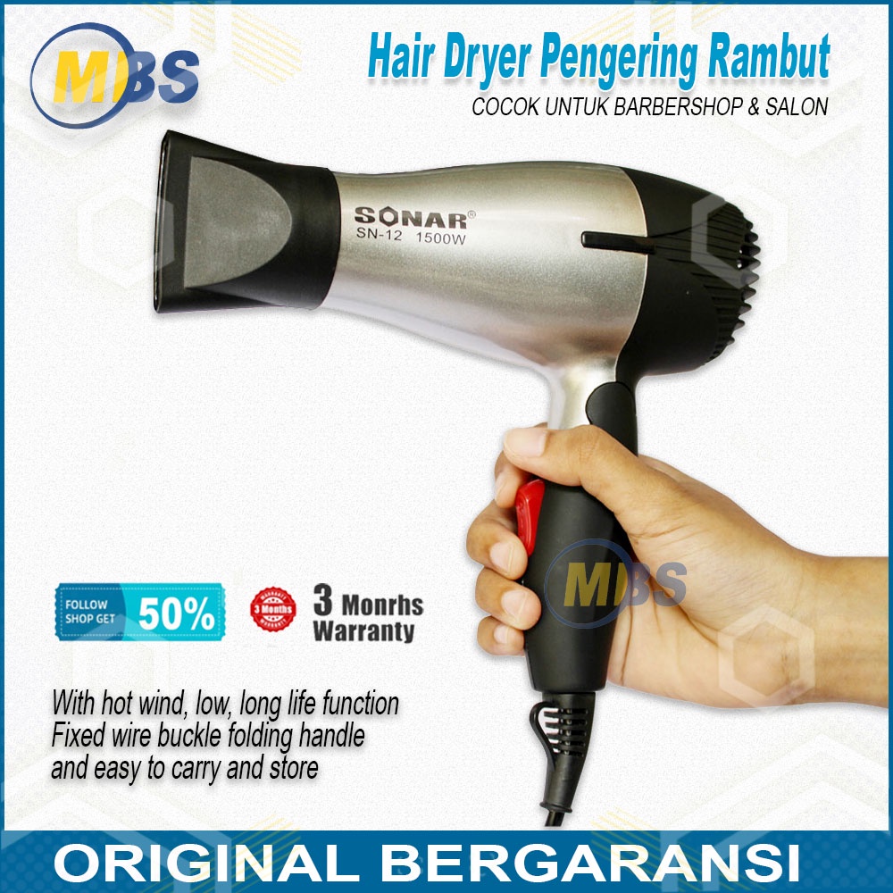 Jual Hair Dryer Rambut Sonar SN 12 Alat Pengering Rambut Lipat ...
