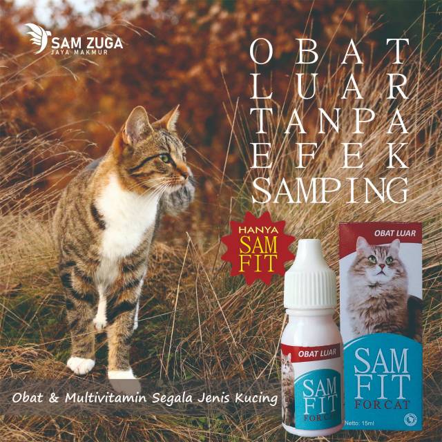 Jual Samfit OBAT KUCING PLUS MULTIVITAMIN, MENGOBATI JAMUR KUTU SCABIES ...