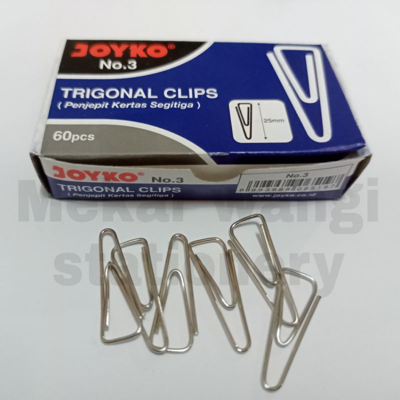 Jual Trigonal Clip No 3 | Klip penjepit kertas segitiga joyko No.3 ...