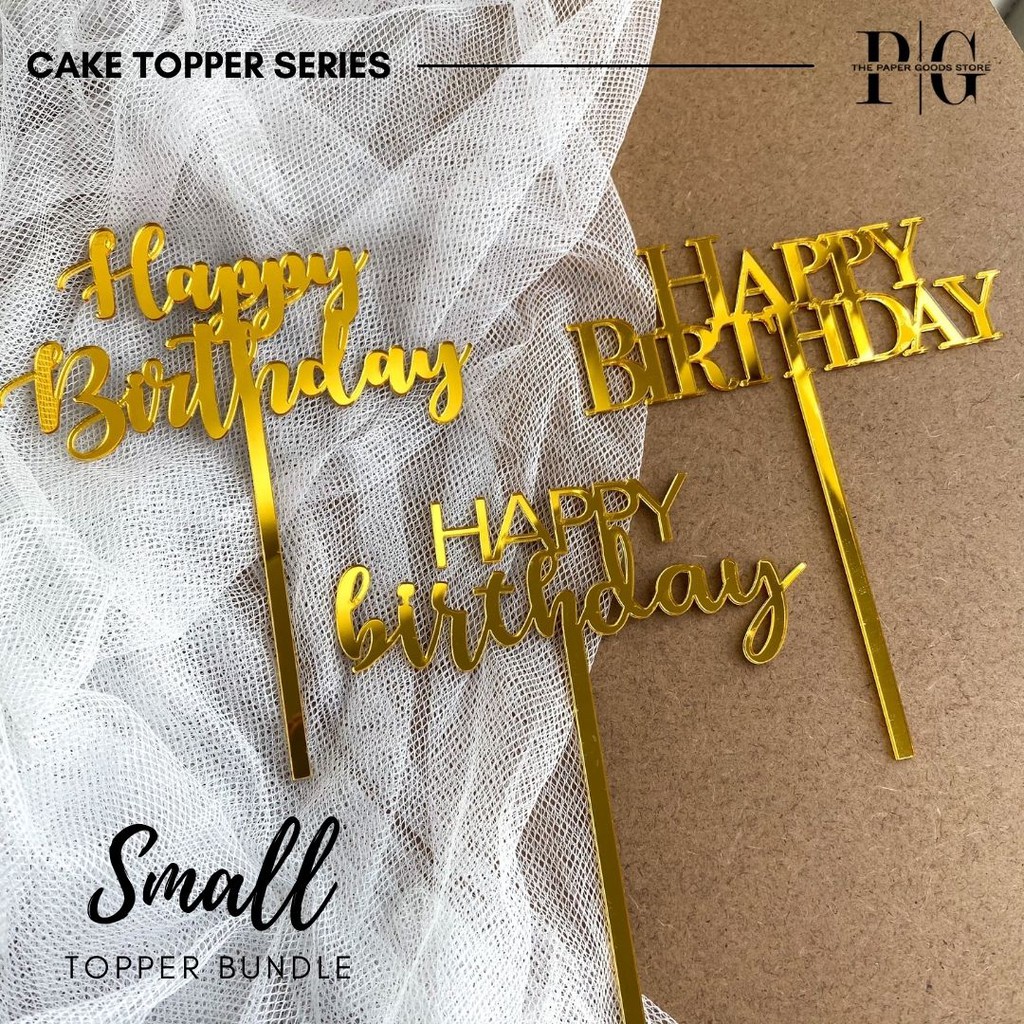 Jual Birthday Cake Topper Bundle 3pcs Tusukan Hiasan Kue - Small ...