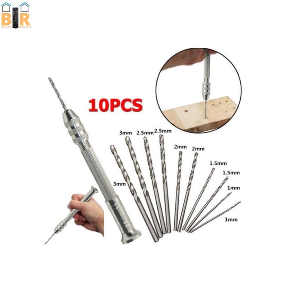 Jual Bor Tangan MANUAL HSS Twist Drills dengan10 Mata Bor UKURAN 0.8 ...