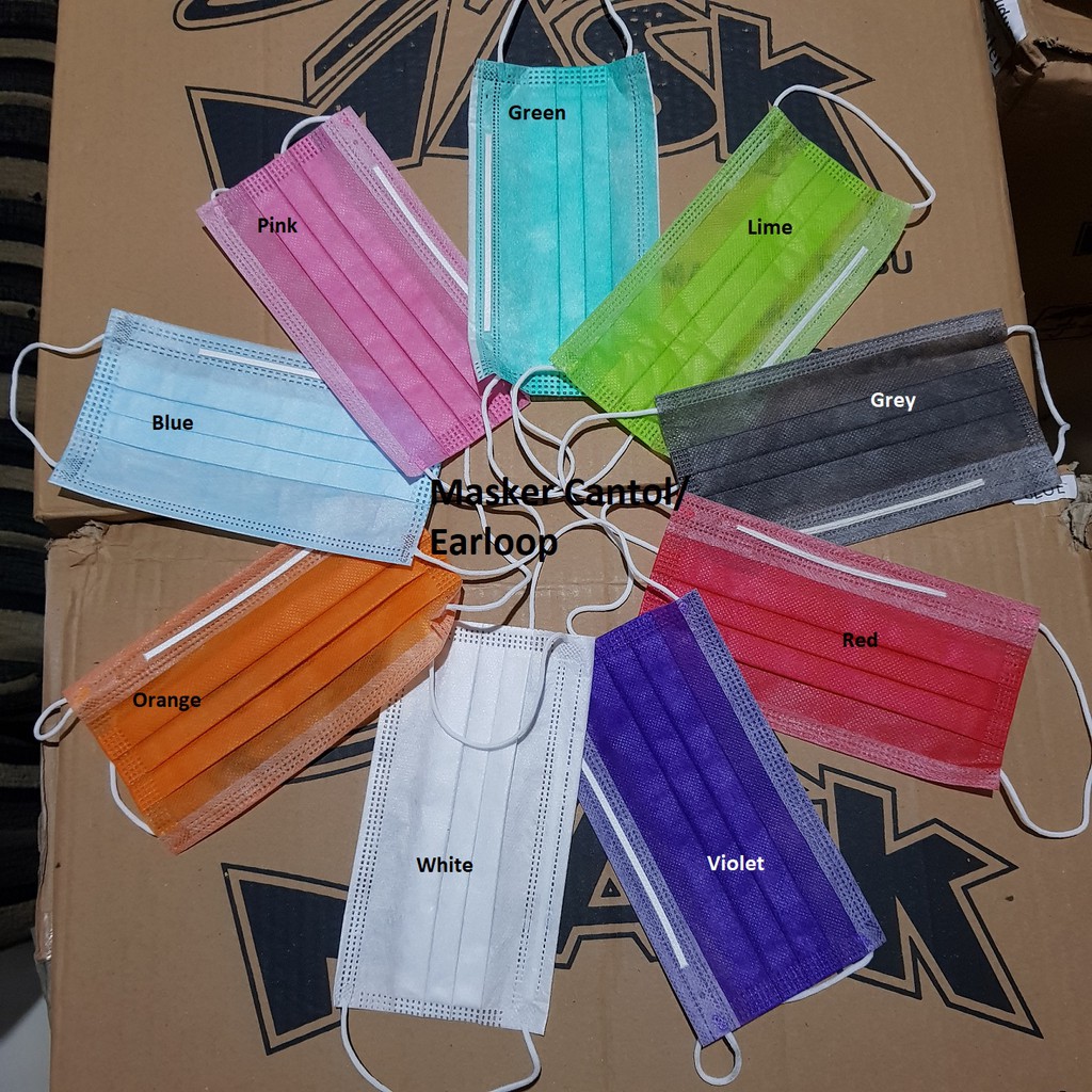 Jual Masker Warna Earloop / Cantol telinga, Karet, Debu, 2 ply ( D mask ...