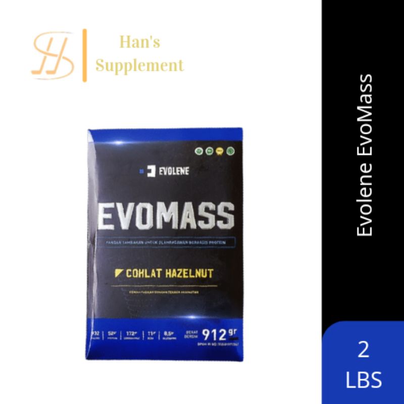 Jual Evolene Coklat Hazelnut EvoMass Evomas Evo Mass 912 Gram Gr 912gram 912 gram 2lbs 2 lbs ...