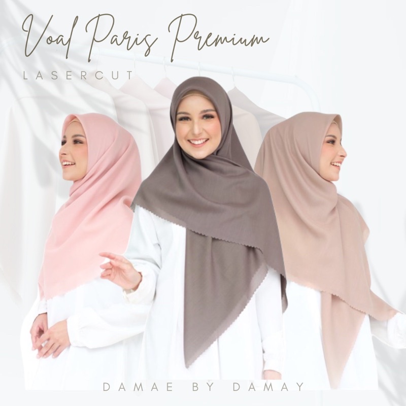 Jual hijab voal paris premium lasercut jumbo/jilbab sekolah/kerudung ...