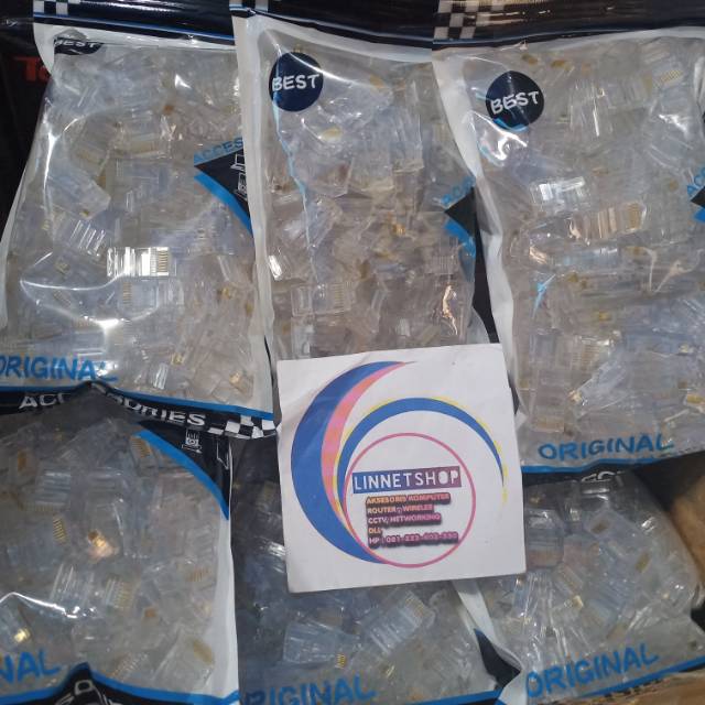 Jual RJ45 connector LAN merek BEST -Jack RJ 45 | Shopee Indonesia