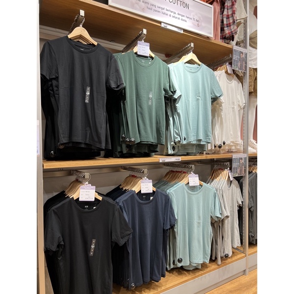Jual MEN T-shirt supima cotton crew neck (pdk) UNIQLO | Shopee Indonesia