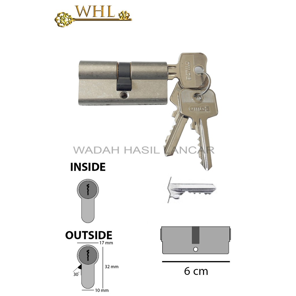 Jual Silinder Kunci Pintu OMGE 6cm STAINLESS STEEL Anak Kunci Pintu / Profile Cylinder | Shopee ...