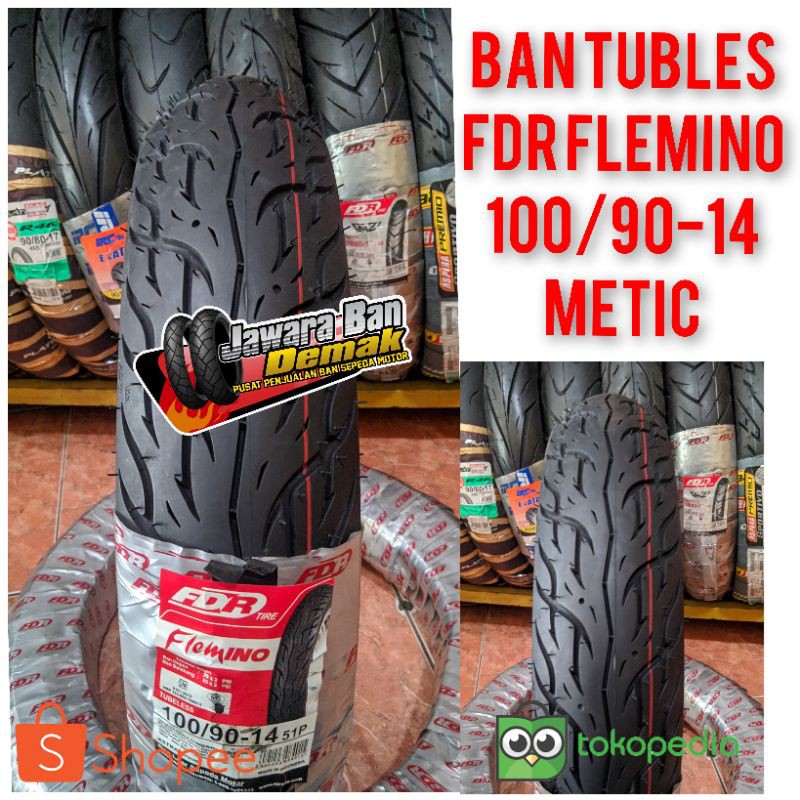 Jual BAN MOTOR FDR FLEMINO 100/90-14 TUBLES METIC LEXY VARIO AEROX BEAT ...