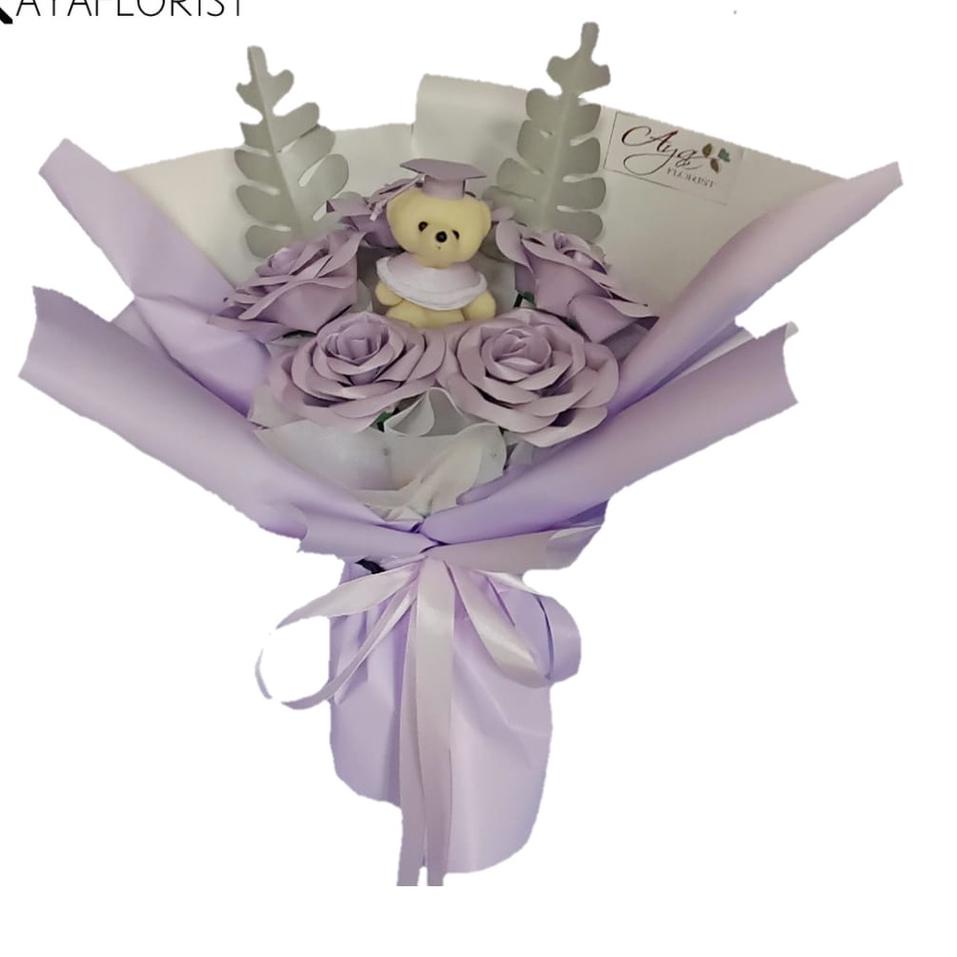 Jual Terbaik.. buket bunga wisuda Lilac ukuran 43cm | Shopee Indonesia