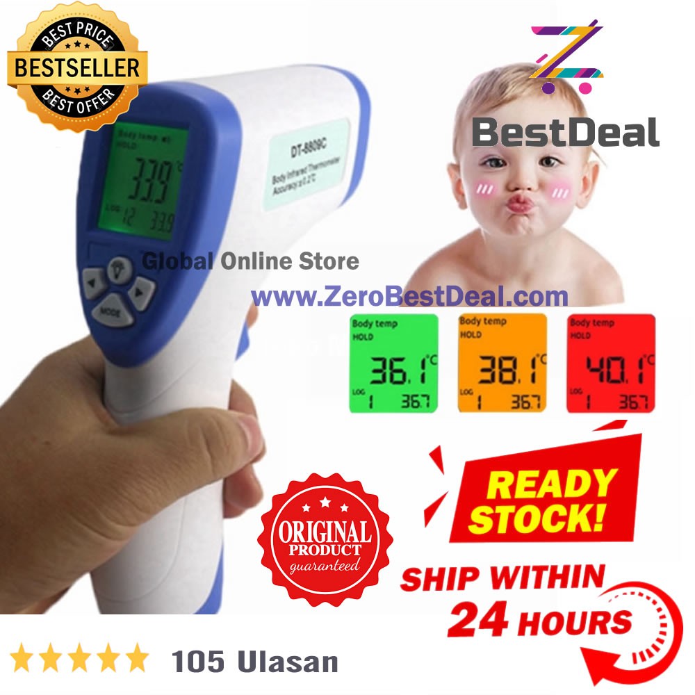 Jual Infrared Non Contact Thermometer Termometer non kontak Termometer Gun Body Kesehatan Medis ...