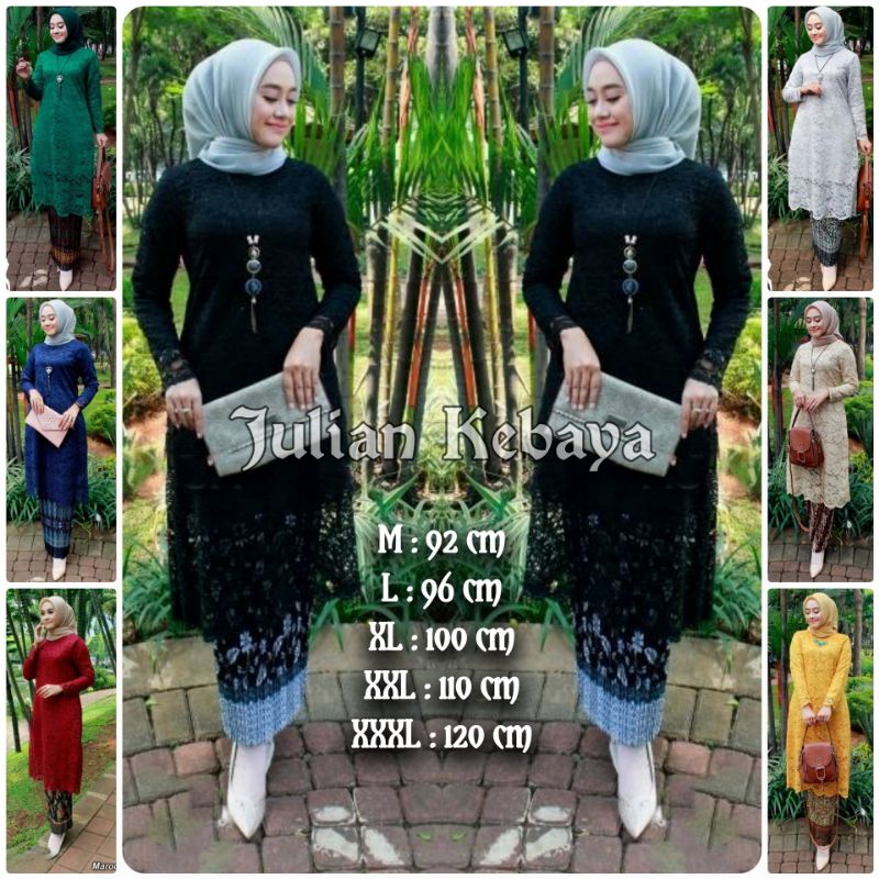 Jual KEBAYA TUNIK BROKAT / KEBAYA BROKAT HITAM MODERN / SETELAN KEBAYA ...