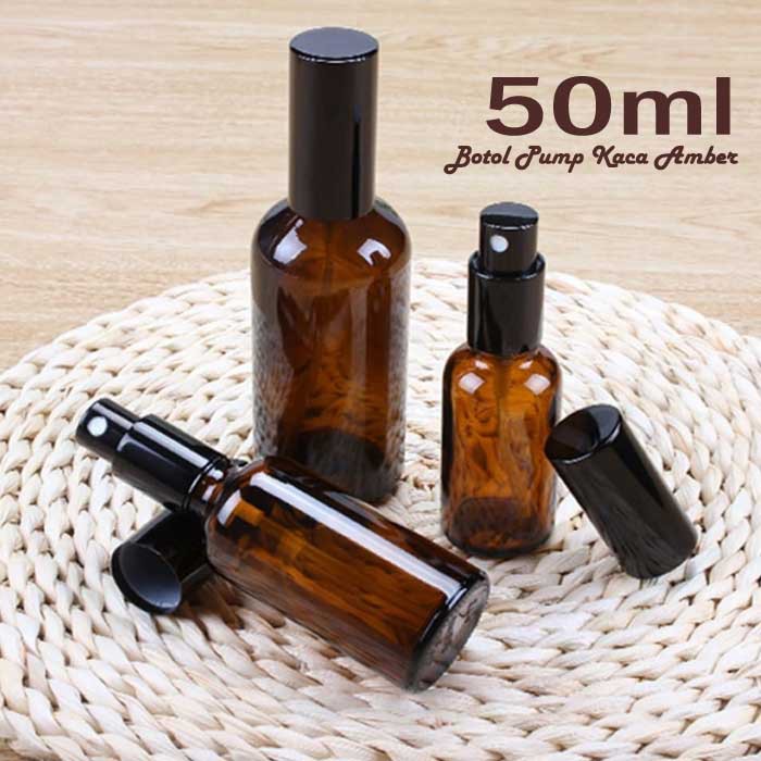 Jual Botol Pump 50ml Botol Serum Kaca Amber 50 ml Pumping Pompa ...