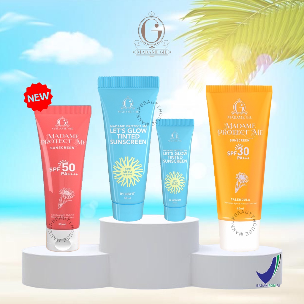 Jual MADAME GIE Madame Protect Me Sunscreen SPF 30 PA +++ 60g / SPF 50 PA ++++ 35g | Let's Glow ...