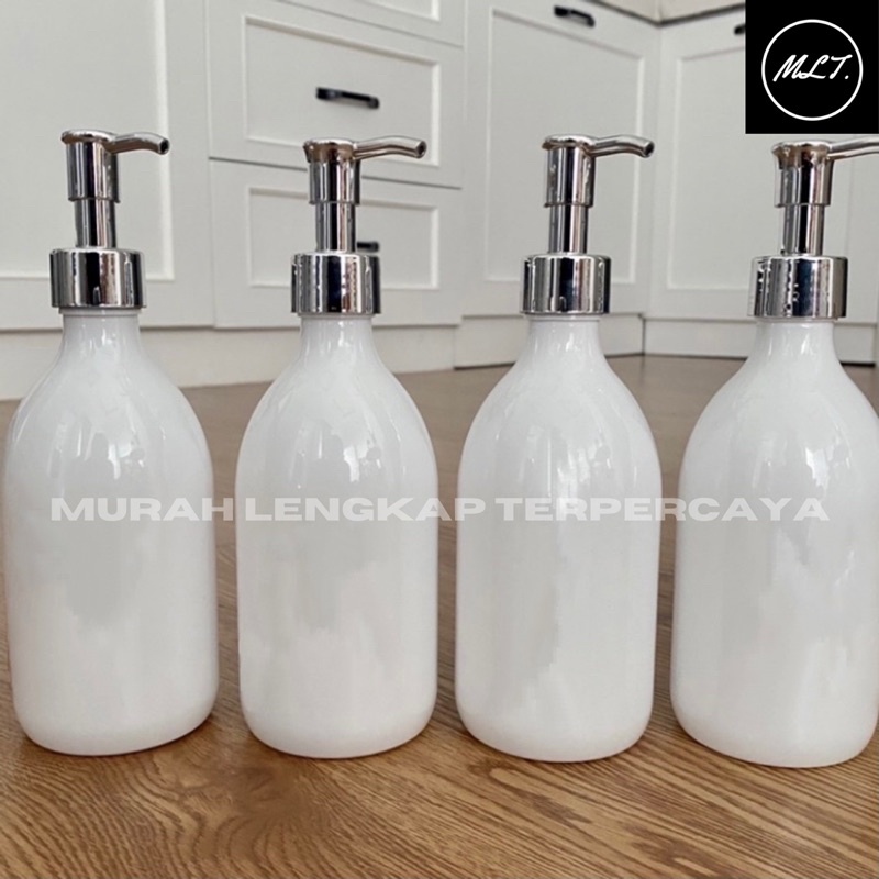 Jual BOTOL REFIL PUMP 300ML PUTIH PUMP SILVER SCARLET LUXURY SILVER PET ...