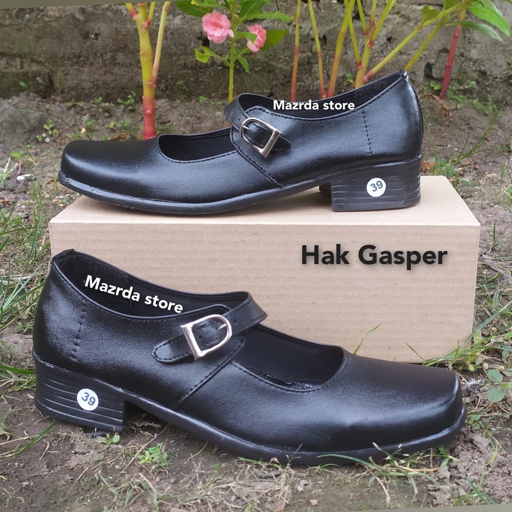 Jual MASRDA Sepatu Pantofel Wanita Hitam Hak 3 Cm Cewek Sekolah Kantor ...