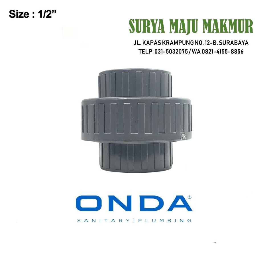 Jual ONDA WM 1/2" Water Mur Moor Polos Union Socket 1/2 Inch PVC ...
