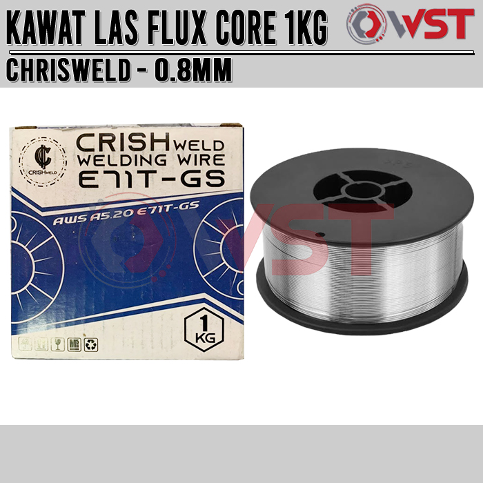 Jual Kawat Las Flux Core 0.8mm 1KG Crishweld E71T-GS / Kawat Las MIG Tanpa Gas | Shopee Indonesia