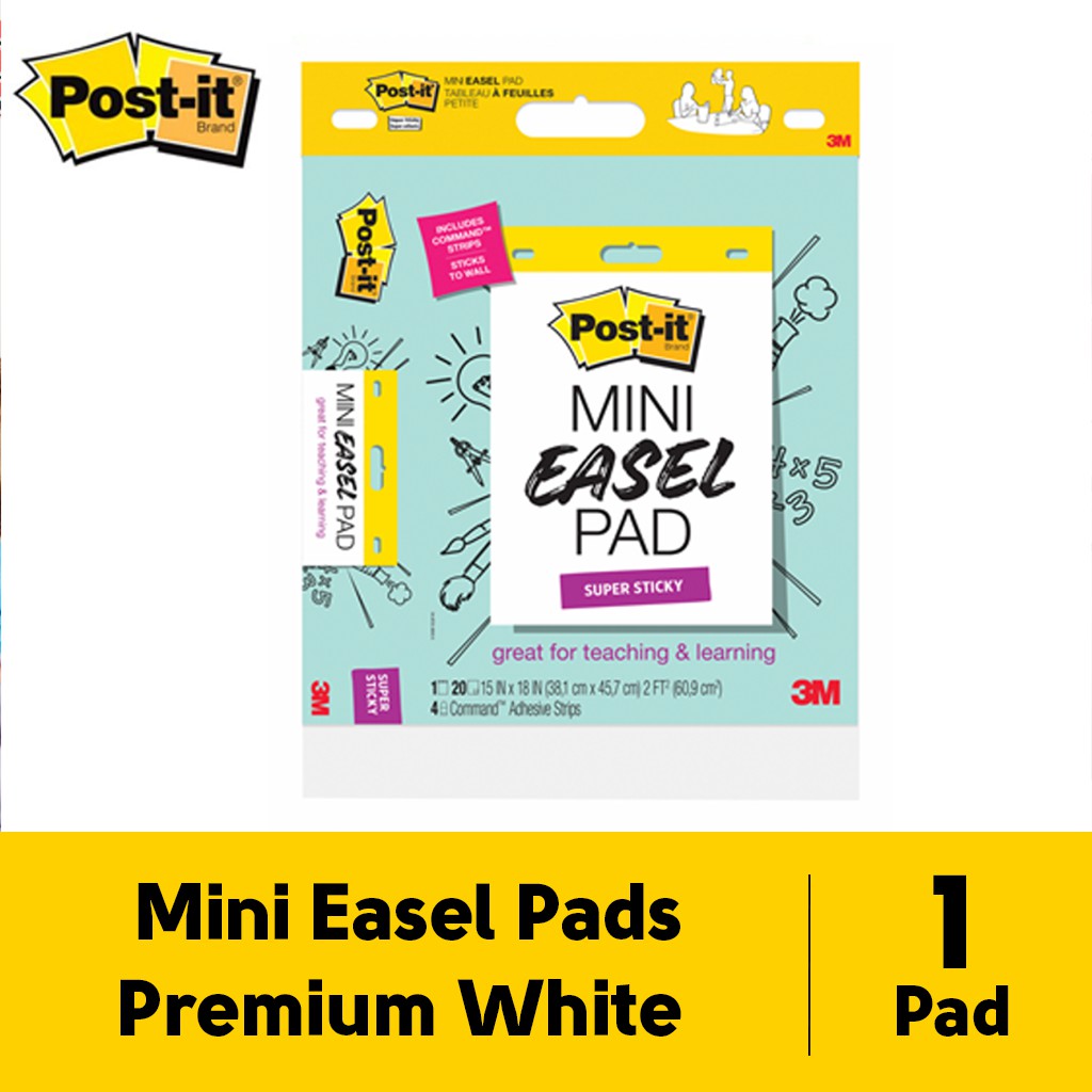 Jual Stiker Papan Tulis Tempel Post-it Mini Easel Pads Premium White ...