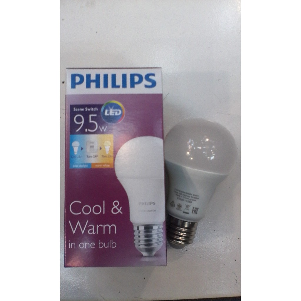 Jual Lampu Philips Led Scene Switch 9,5 Watt Putih/Kuning Smart Lebih ...