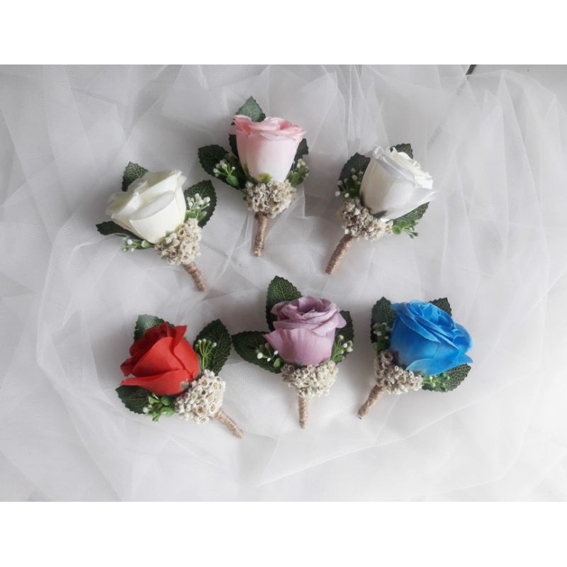 Jual corsage korsase bunga dada jas bross pin panitia rustic wedding ...