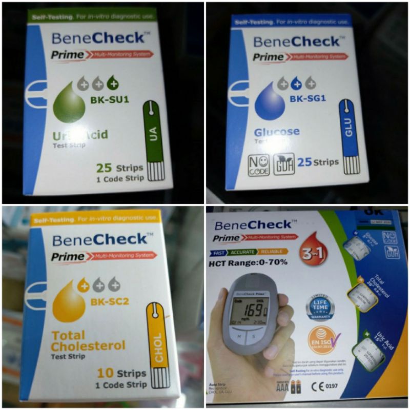 Jual Strip kolesterol benecheck prime 10 strip / Strip gula darah ...