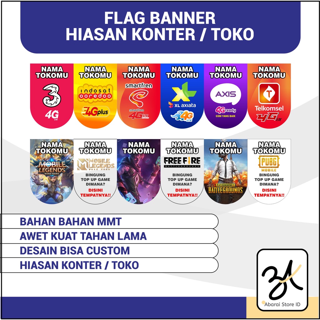 Jual SPANDUK HIASAN KONTER PULSA ATAU KIOS PULSA AGEN BRILINK / FLAG BANNER / BANNER HIASAN ...