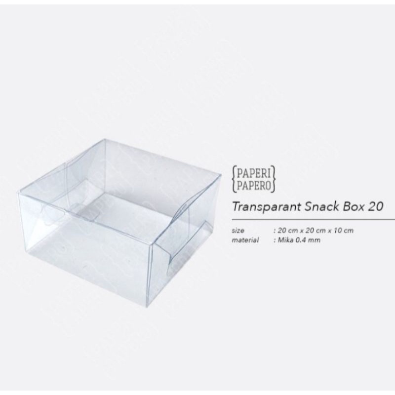 Jual Transparent Snack Box (20 x 20 x 10 cm) (Isi 1 pcs) - Kotak Bening ...