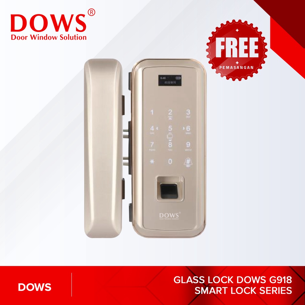 Jual DOWS G918 Glass Lock Dows Kunci Pintu Kaca Digital Access Control ...