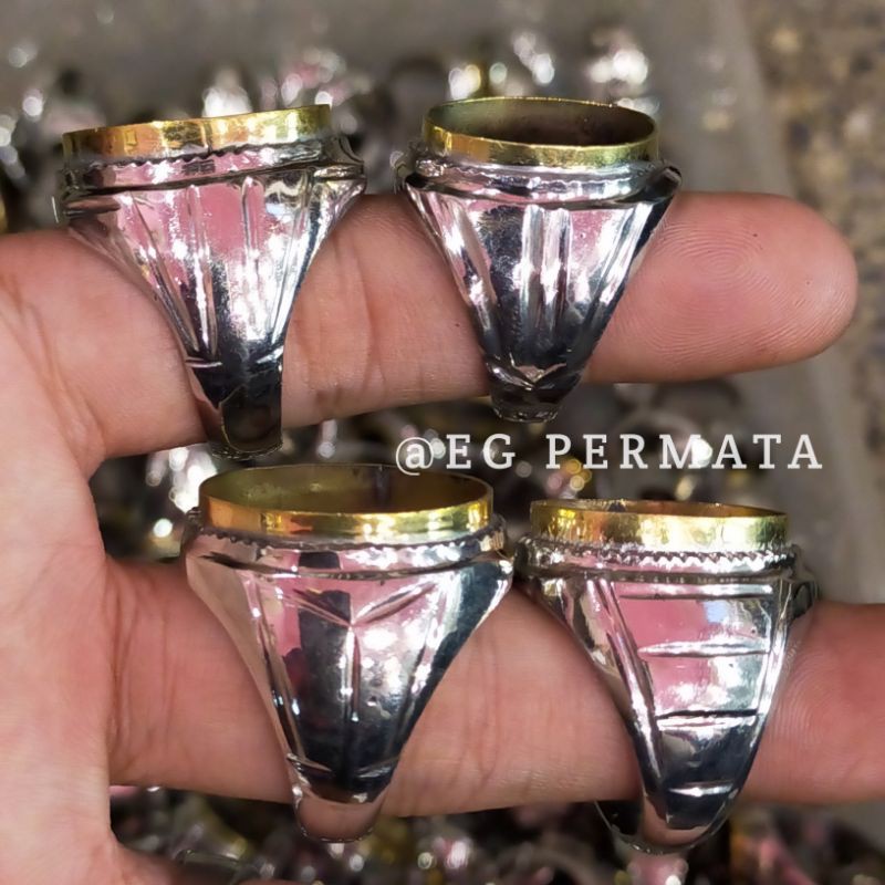 Jual emban monel handmade/ring monel cocok untuk batu pirus, ruby, blue ...