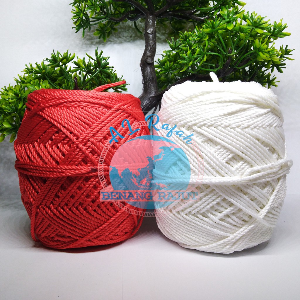 Jual BENANG RAJUT POLY KILAP PAKET 10 BOLA 5 merah 5 putih mutiara ...