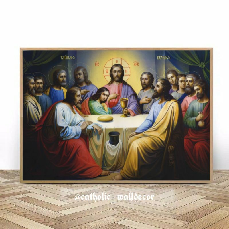 Jual Hiasan dinding Poster rohani Kristen Katolik Perjamuan Terakhir ...