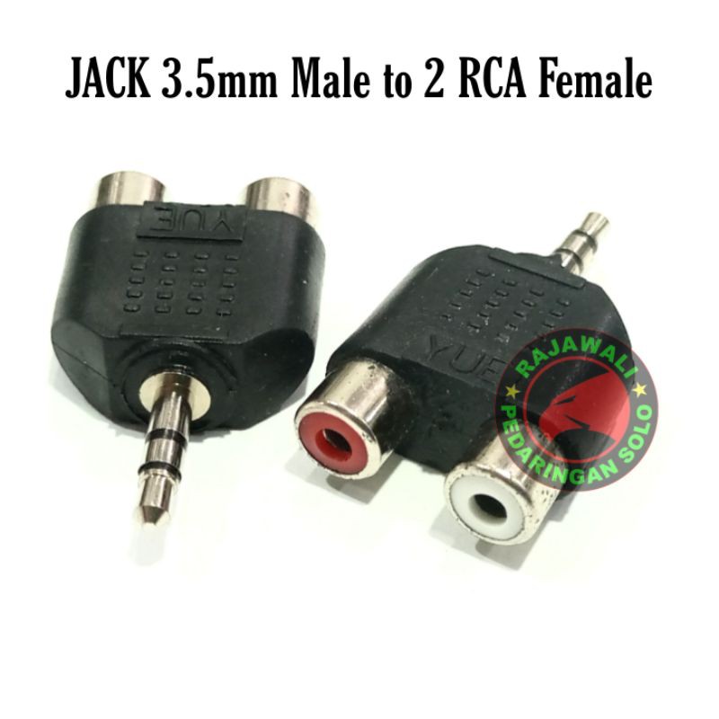 Jual AUDIO JACK 3.5mm to RCA Female JACK AUDIO TO 2 RCA FEMALE COLOKAN ...