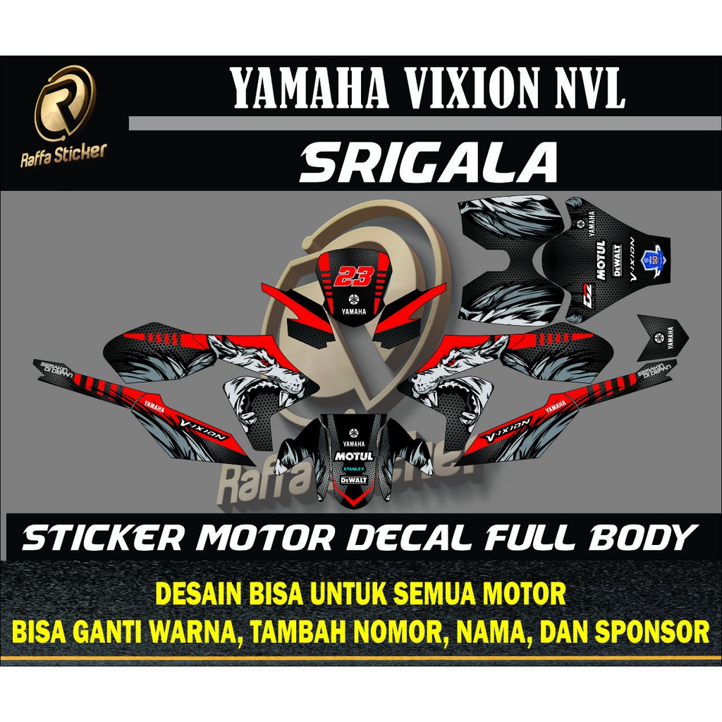 Jual (COD) decal vixion lighting srigala decal vixion nvl srigala ...