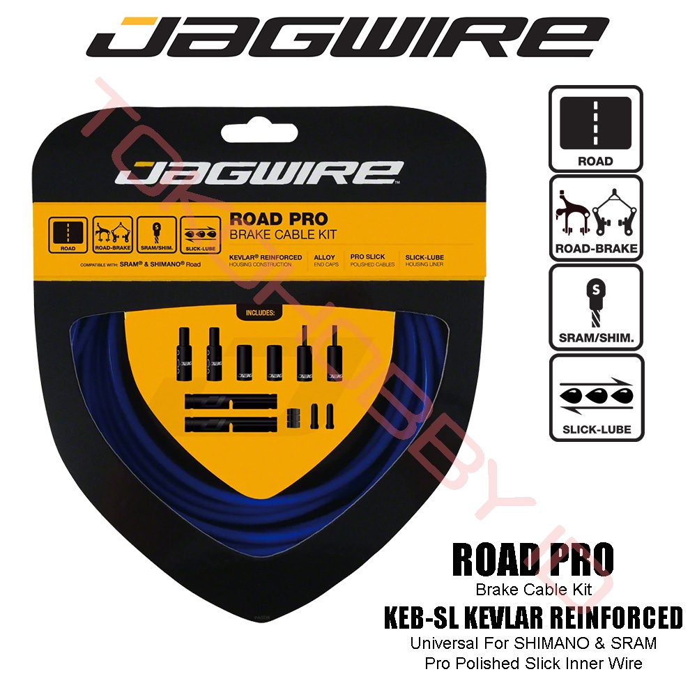 Jual JAGWIRE PCK205 Road Pro Brake Cable Kit Biru SID BLUE Rem Roadbike ...