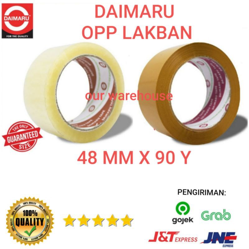 Jual Lakban Daimaru 2" x 90 Yard atau 48mm X 90 Yard dan 100 Yard Bening Coklat | Shopee Indonesia