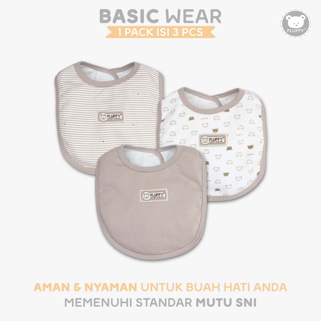 Jual FLUFFY Slaber Bayi Panjang Khaki (Isi 3 Pcs) SLPJ KKI Newborn ...