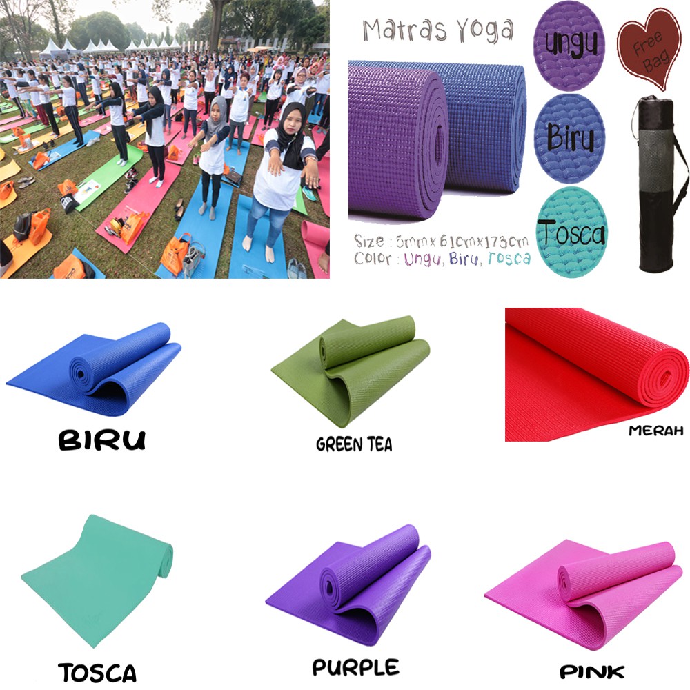 Jual Matras Yoga Matras Anti Slip Yoga Mat Bonus Tas Sarung MTY HOME ...
