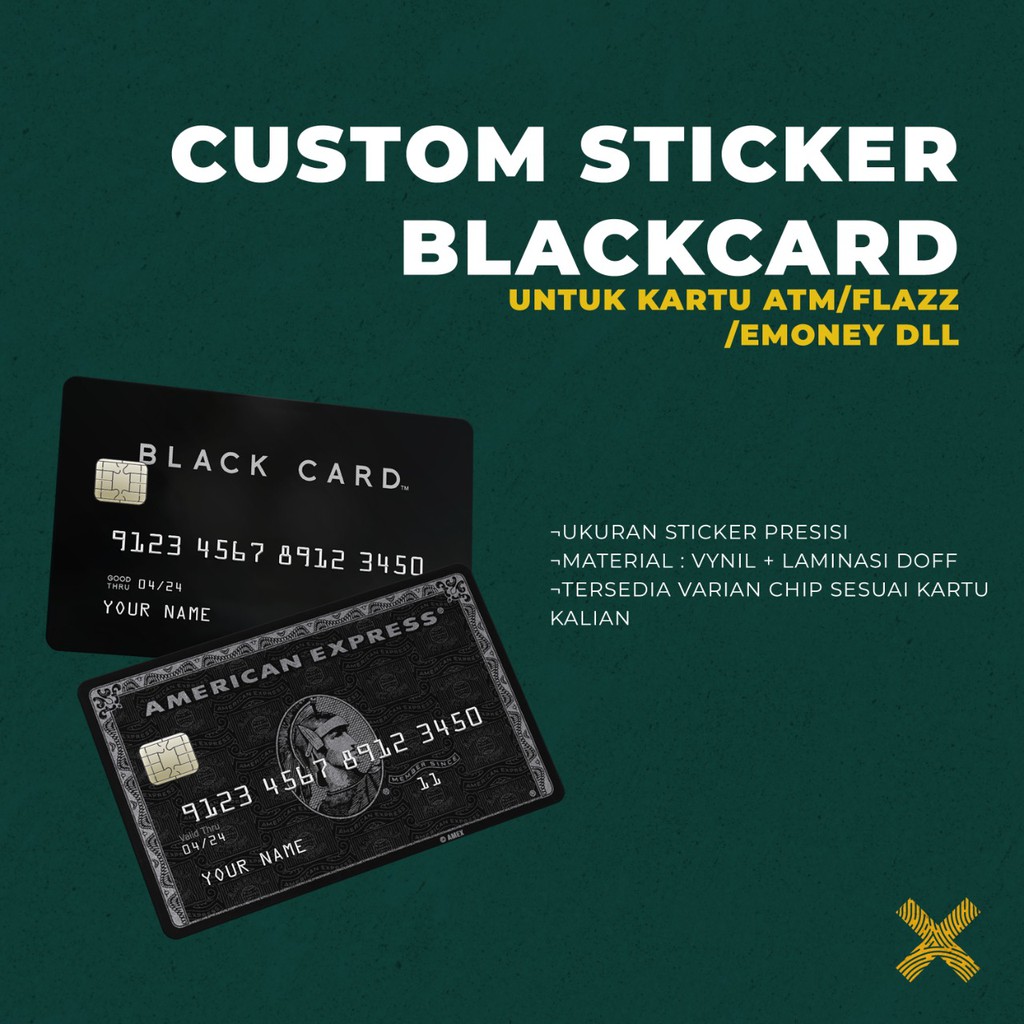 Jual Skin card/Sticker Kartu ATM BLACK CARD & AMERICAN EXPRESS | Shopee ...
